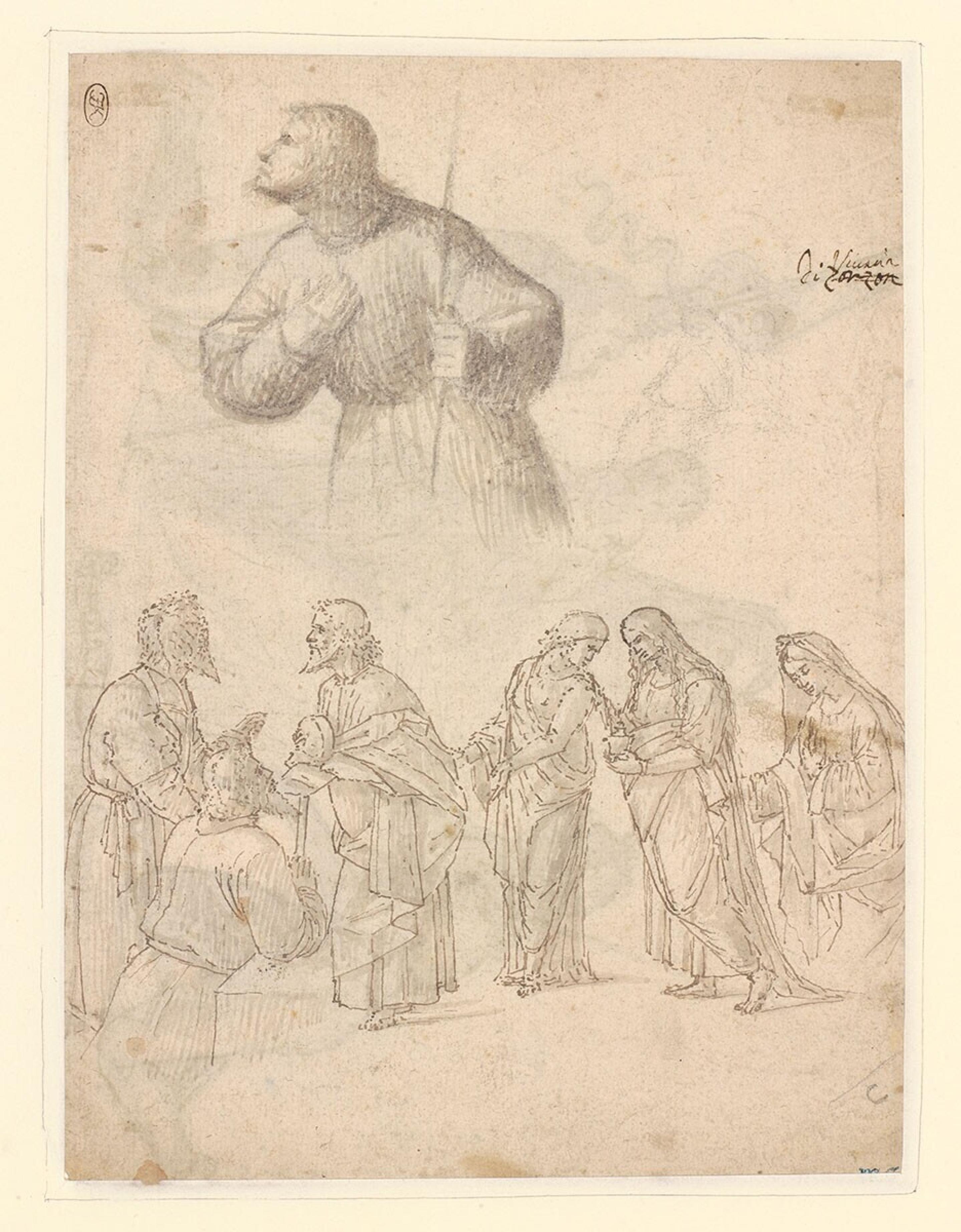 Studies van zeven staande figuren - Museum Boijmans Van Beuningen
