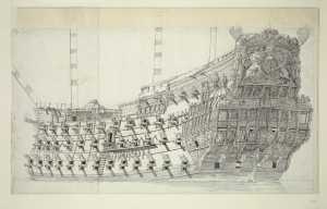 The English Flagship ‘Royal Prince’, built 1610, captured and burnt by ...