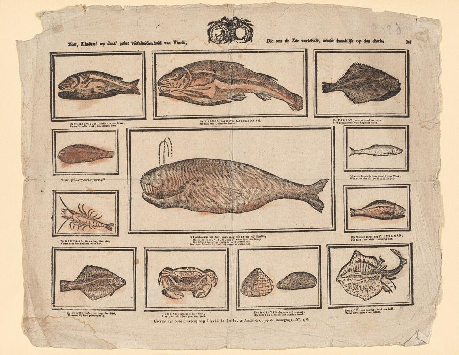 Catchpenny Print with Fish, Shellfish and a Whale - Museum Boijmans Van ...